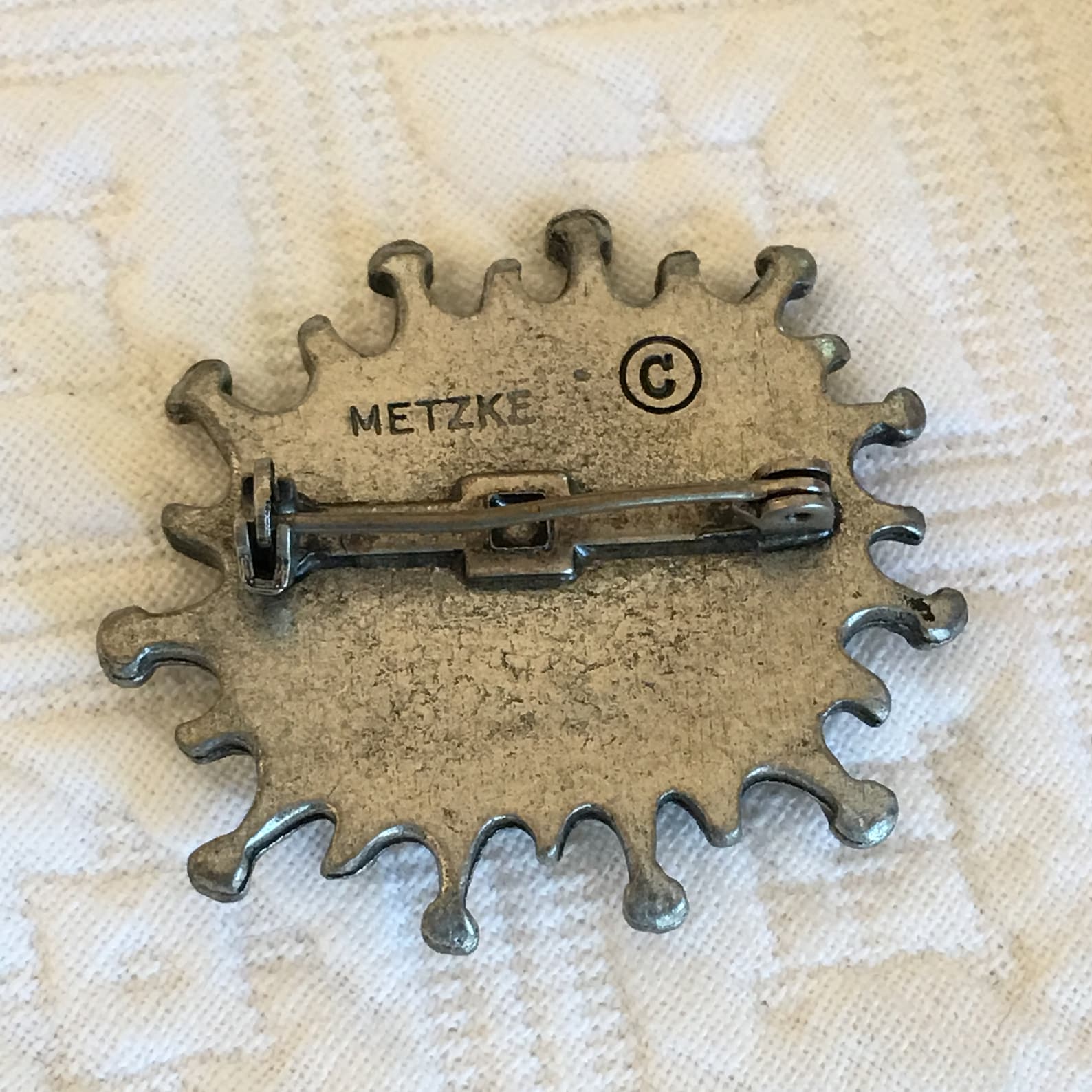 Vintage Metzke Pewter Smiling Face Sun Pin Brooch. Unique Sun | Etsy
