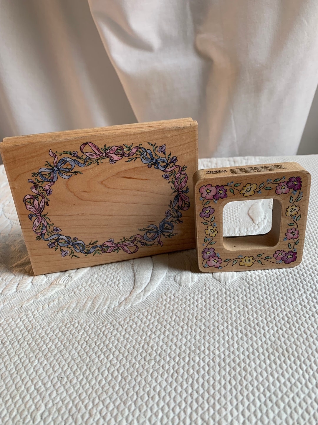 Craft Rubber Stamp Border Floral Stamp. Choose Oval or Square Open ...