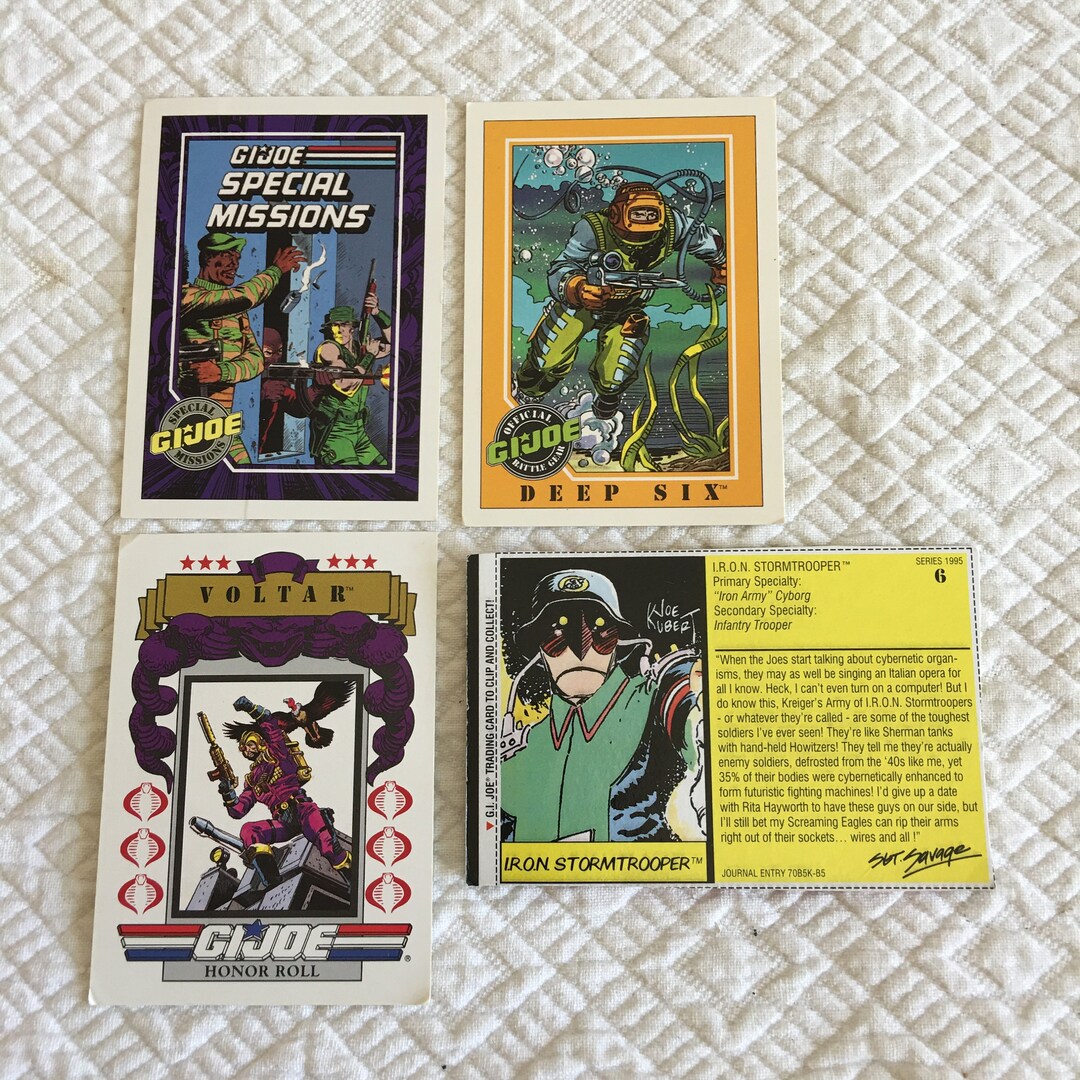 Vintage 1991 G I Joe Collector Cards. the Listing for Four Cards W ...
