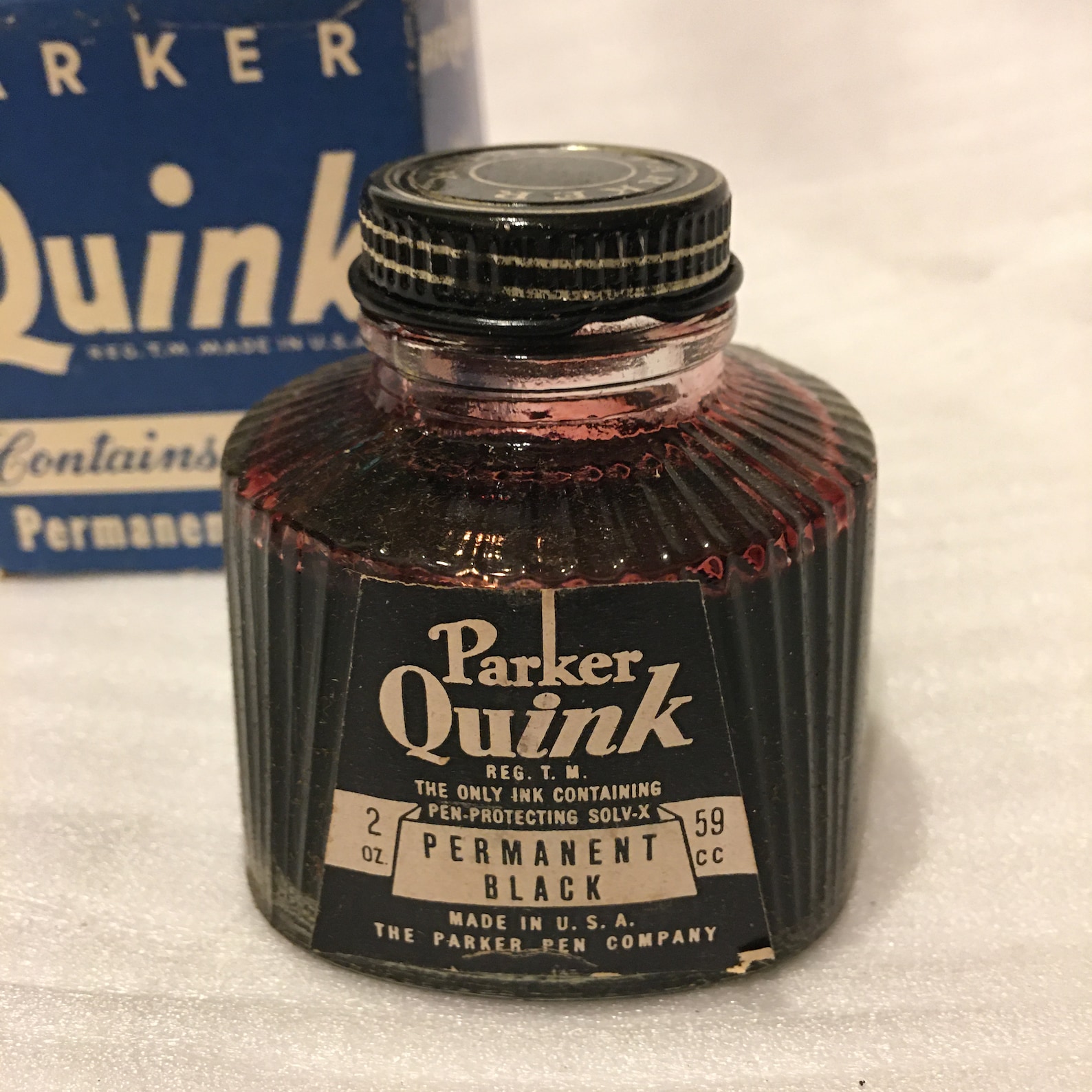 Vintage Permanent Black Parker Quink Ink for Fountain Pen or - Etsy