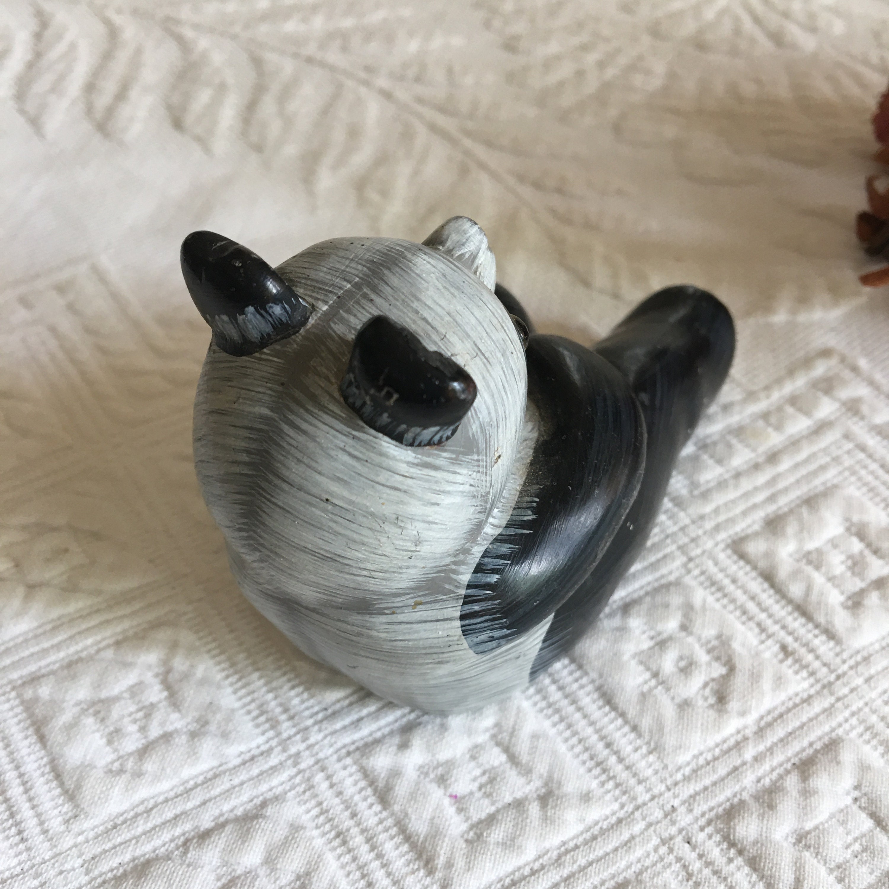 Vintage Carved Stone Panda. Heavy Carved and Painted Stone - Etsy UK