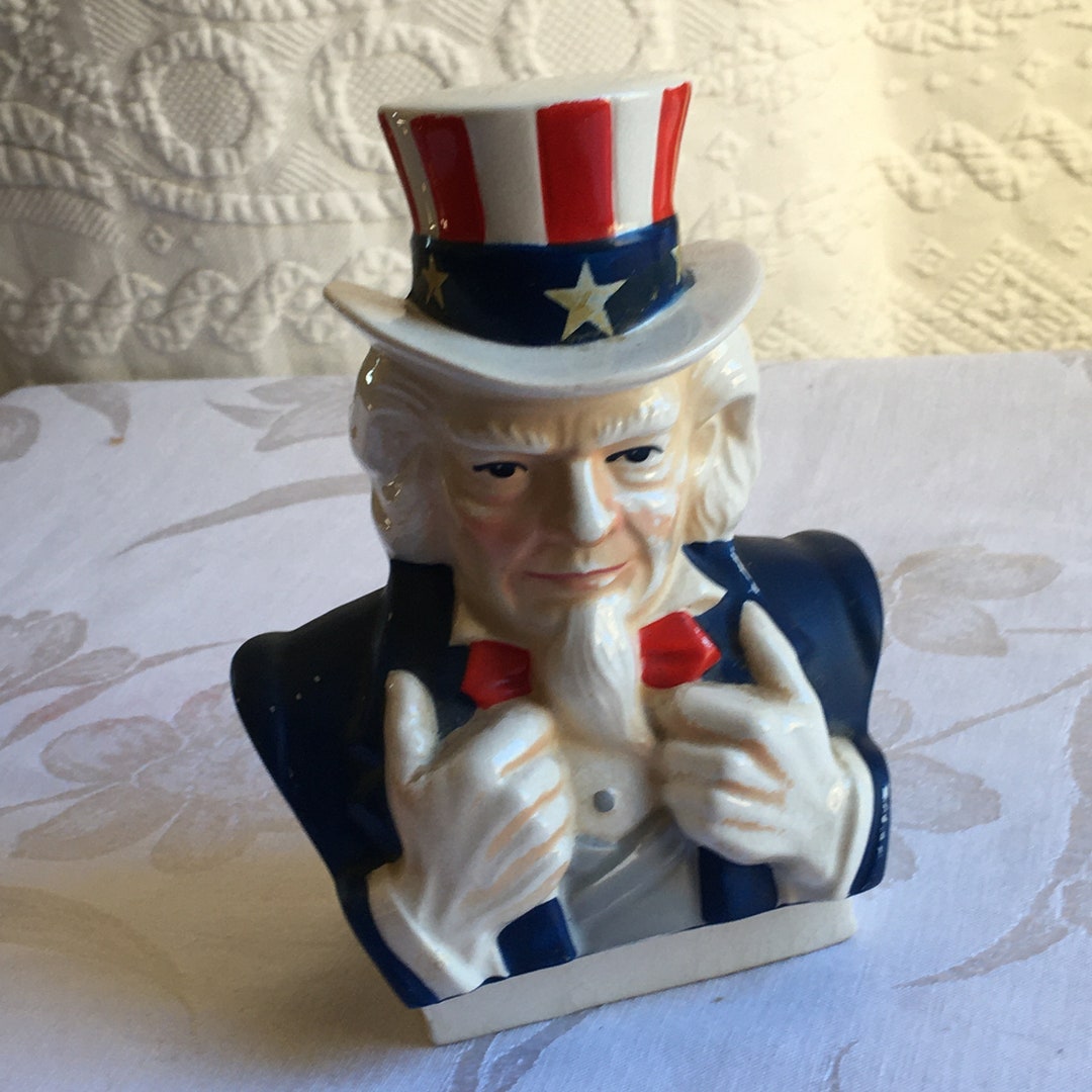 Vintage Uncle Sam Bank. Crazed Porcelain Patriotic Uncle Sam - Etsy