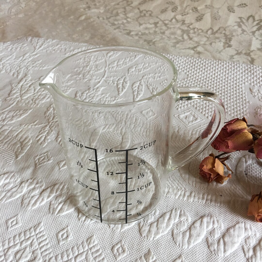 Vintage Glass Pitcher With Measurements on the Side up to 2 Cups. Great ...