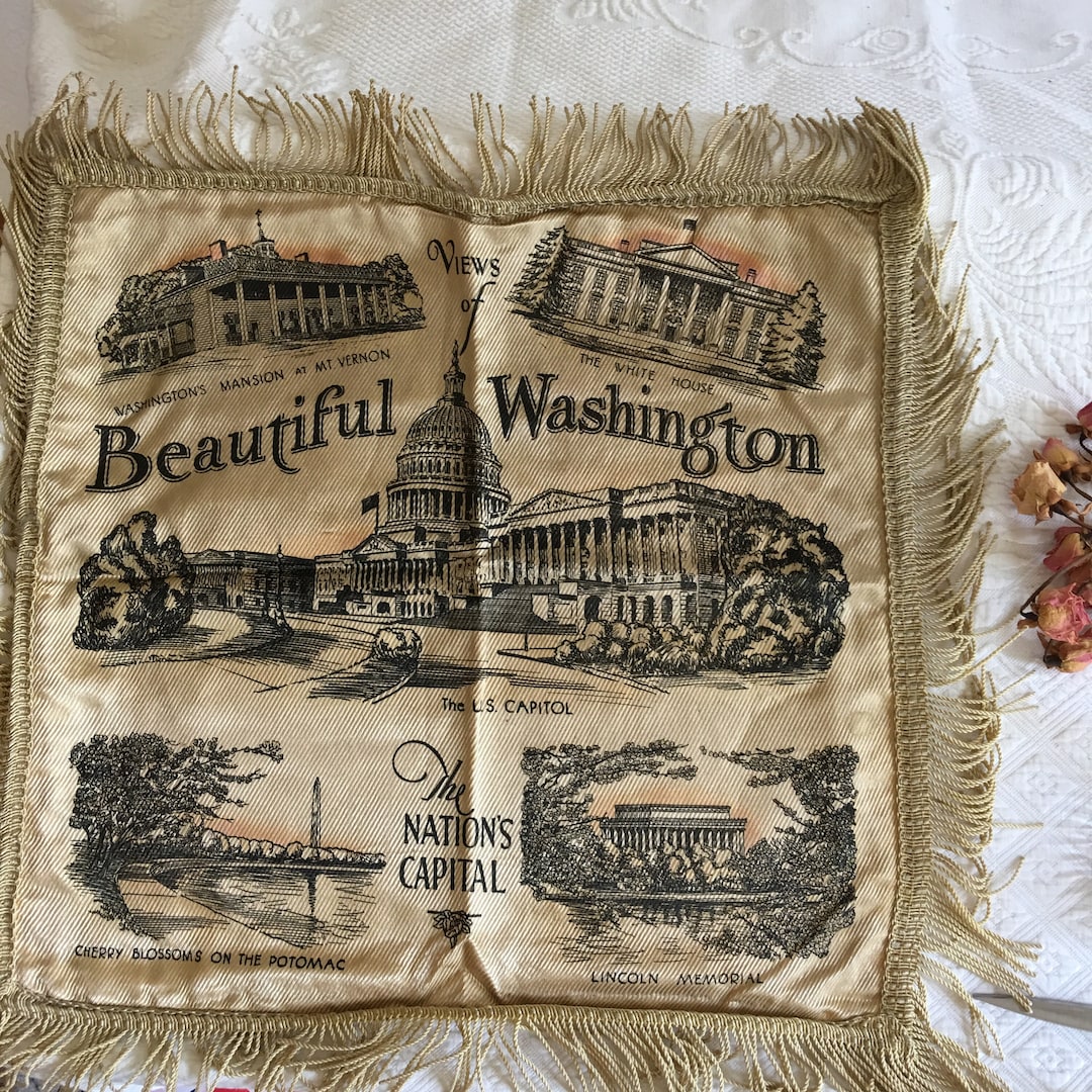 Vintage Views of Washington DC Pillow Cover. Mt. Vernon, the White ...
