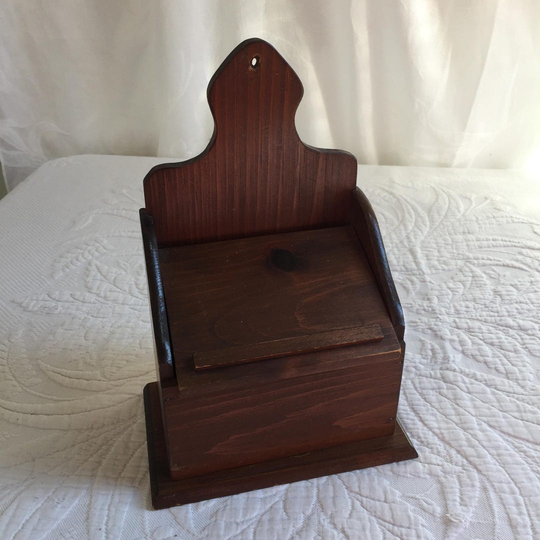Vintage Wooden Wall Salt Box. Could Be a Recipe Box With a Ledge to Lay ...