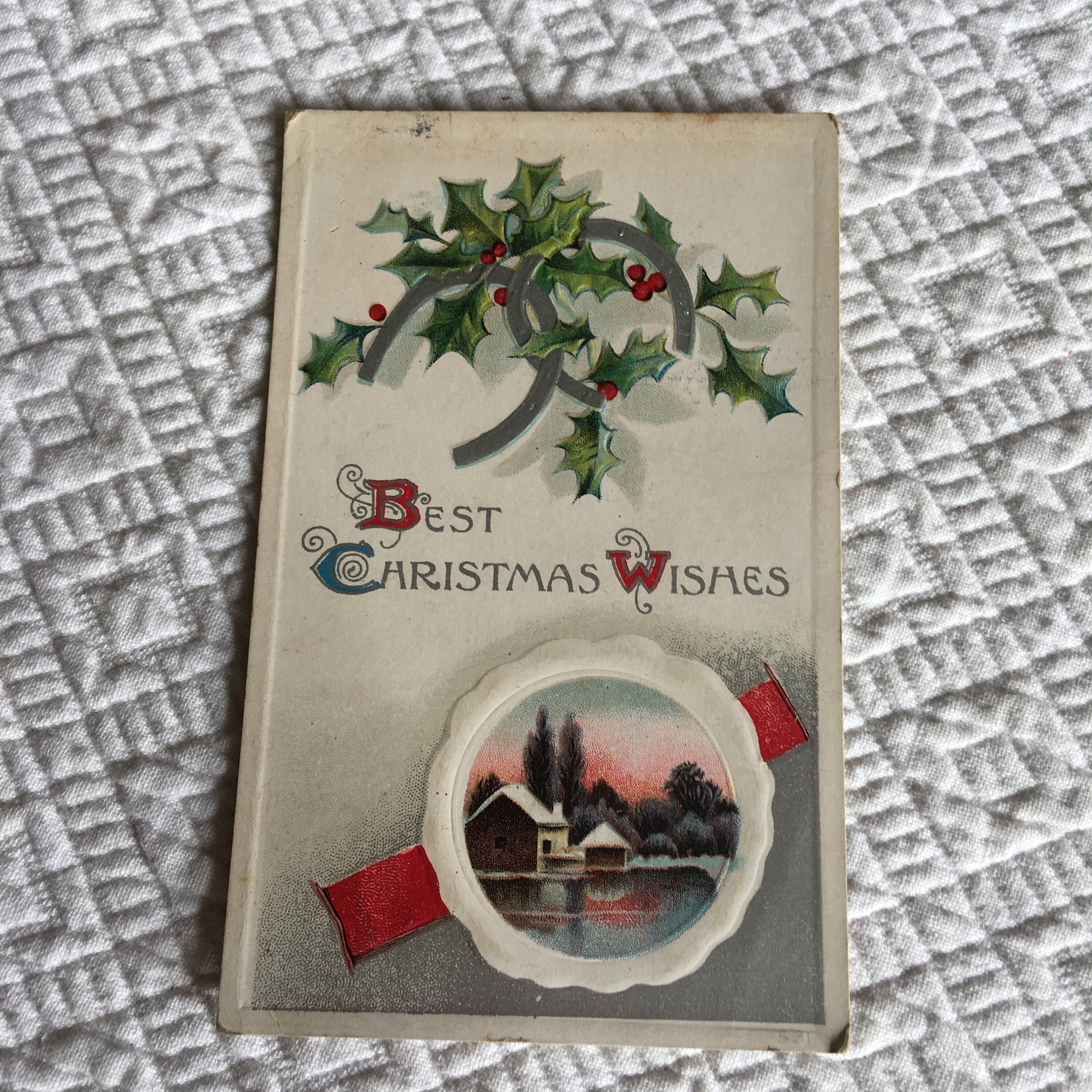 3 Victorian Antique Christmas Postcards. Two One Cent Ben Franklin and ...
