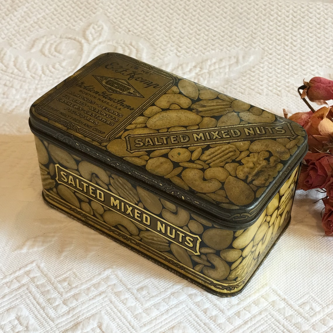 Vintage E. F. Kemp Salted Mixed Nuts Tin. Nut Designs All Over - Etsy