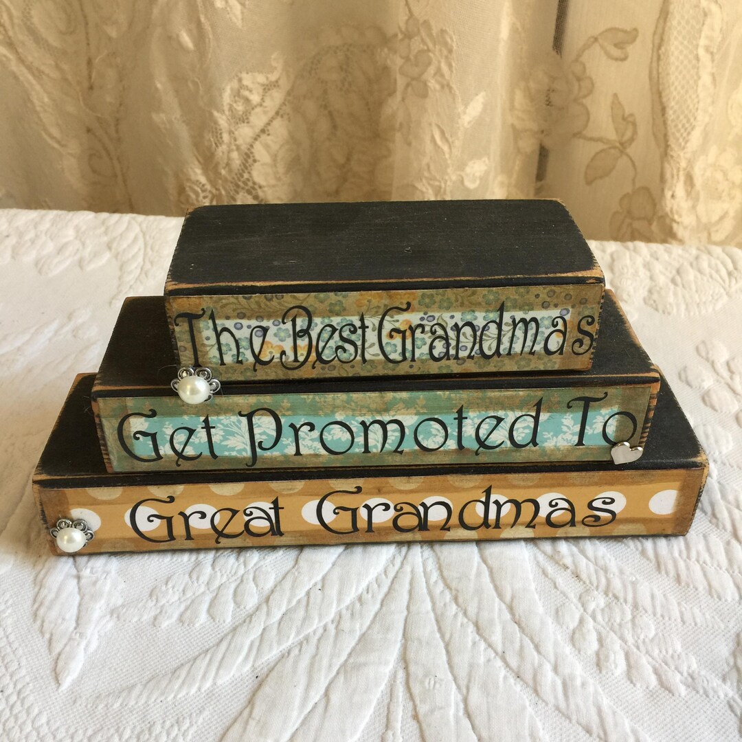 Vintage Grandma's Plaque. Three Blocks of Wood Attached With Words, the ...