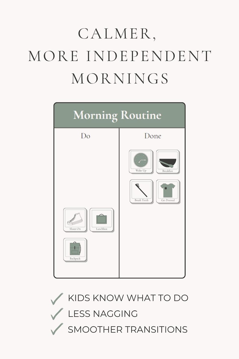ADHD Routine | Visual Schedule Printable | Kids Routine Chart | Calm ...