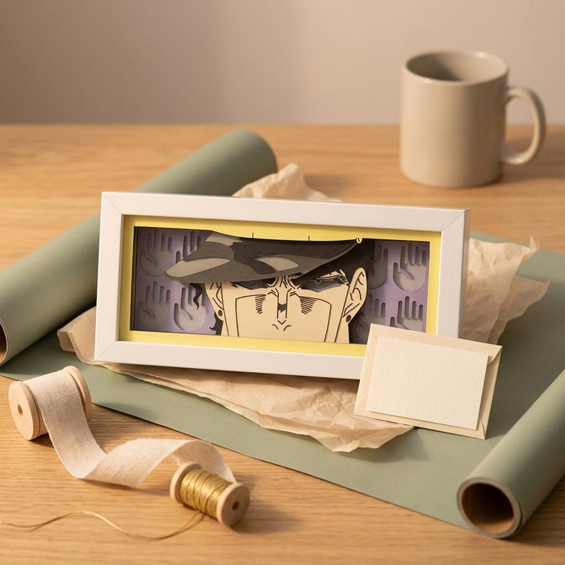 Anime Inspired Jojo's Bizarre Adventure Paper Carving Lamp: Jotaro ...