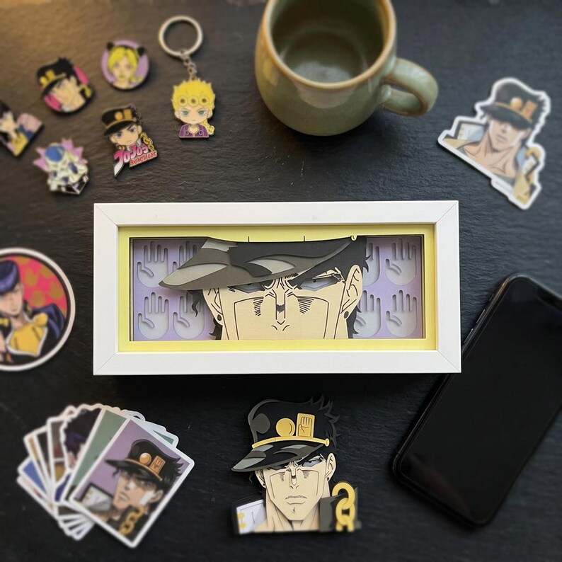 Anime Inspired Jojo's Bizarre Adventure Paper Carving Lamp: Jotaro ...