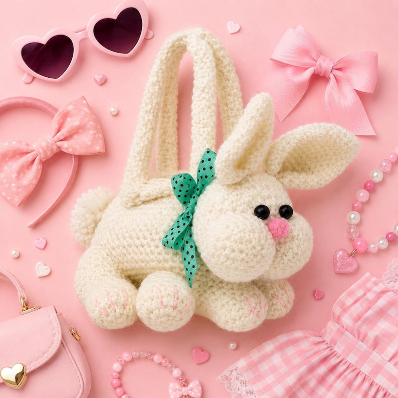 Easter Bunny Crochet Bag Pattern, Spring Amigurumi Rabbit Purse ...