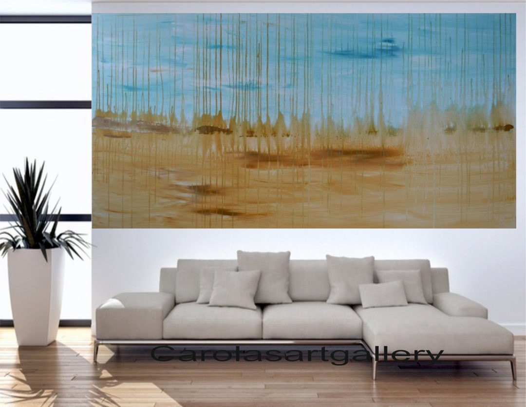 64" Original Large Abstract Landscape Painting Acrylic Painting Modern ...