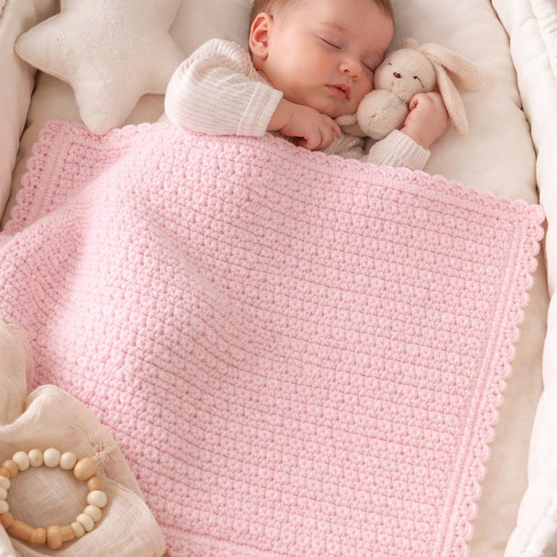 Pink Crochet Kids Blanket - Etsy