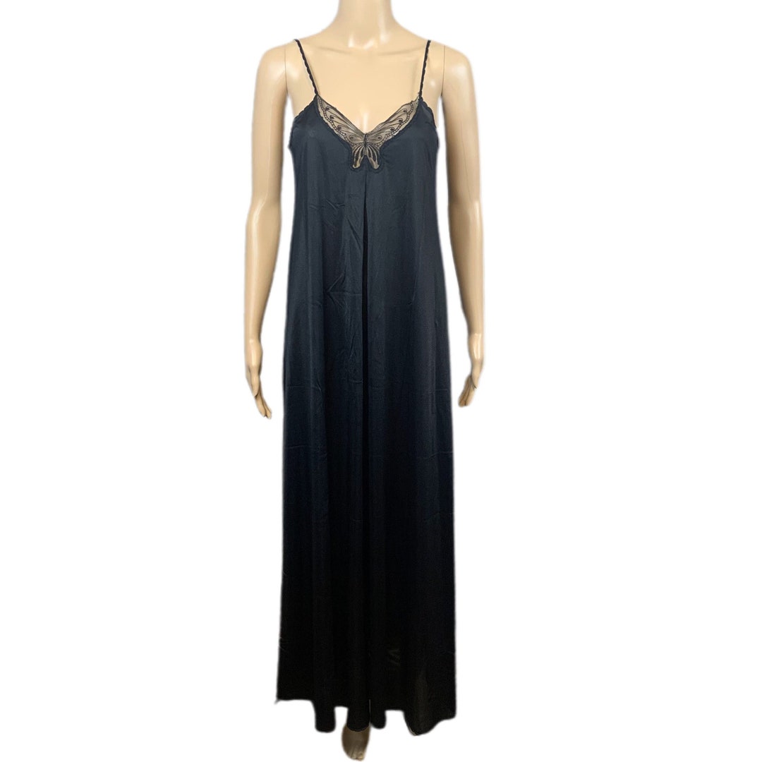 Romantic Lingerie 1970's Vintage Butterfly Applique Nylon Slip Target ...