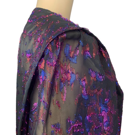 Vintage 80s Metallic Sheer Blouse - Young Edwardian A… - Gem