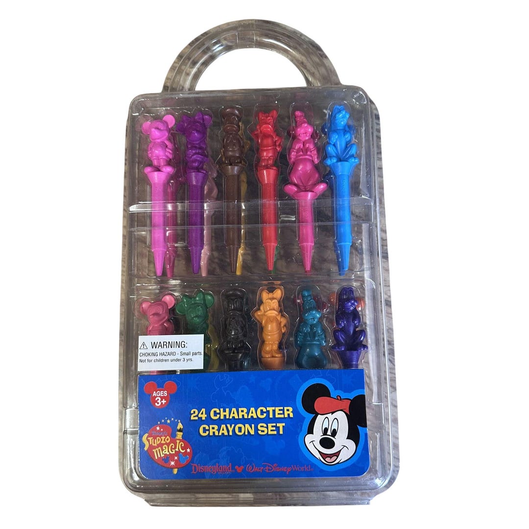 Vintage Disney Mickey Mouse and Friends Figural 24 Piece Crayon Set ...