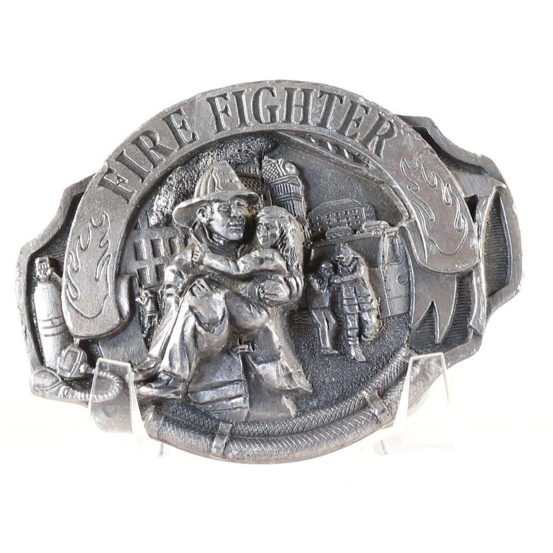 Fire Fighter Belt Buckle Vintage Pewter Metal Buckle 1993 USA Made - Etsy