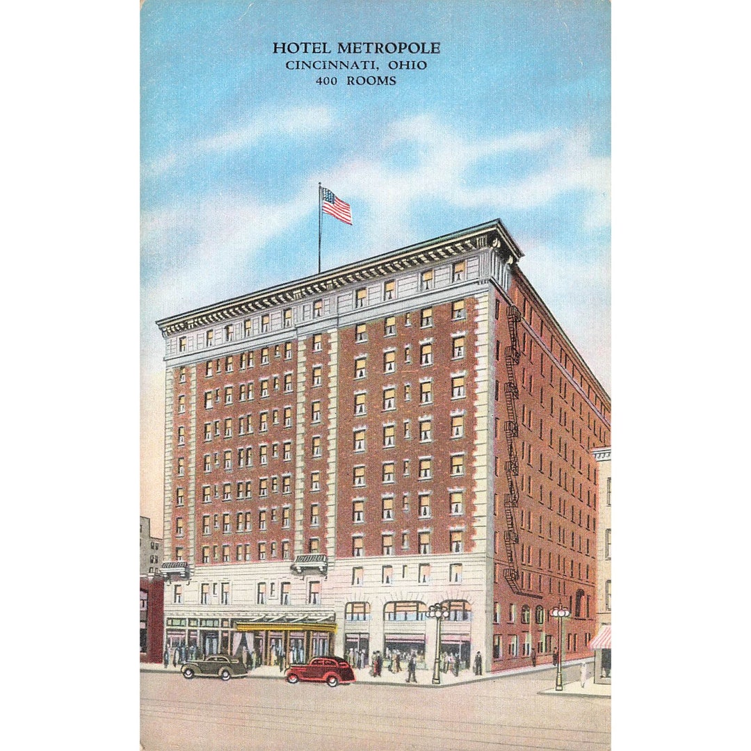 Postcard Hotel Metropole, Cincinnati, Ohio Vintage Linen Unposted 1930 ...