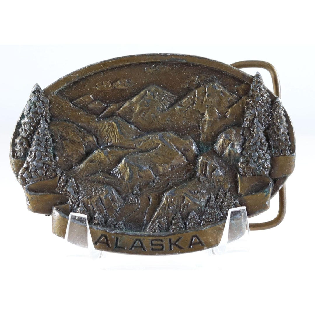 Alaska Belt Buckle Bergamot Brass Works Vintage Solid Metal Buckle 1978 ...