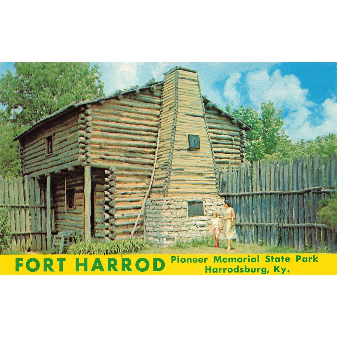 Postcard Fort Harrod Pioneer Memorial State Park Harrodsburg - Etsy