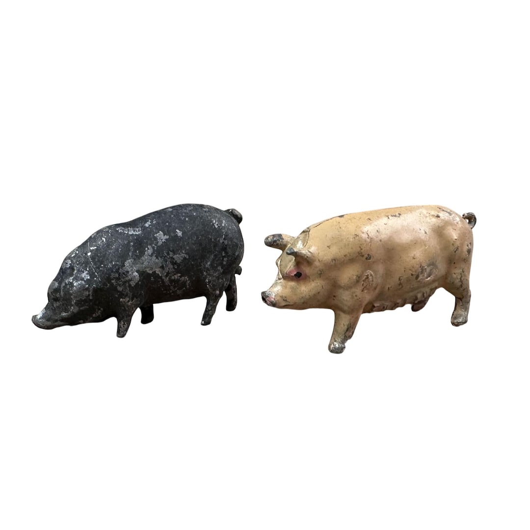 Vintage Lead Figures 2 Hogs/pigs 1950s Vintage Lead Toys 1" Tall ...
