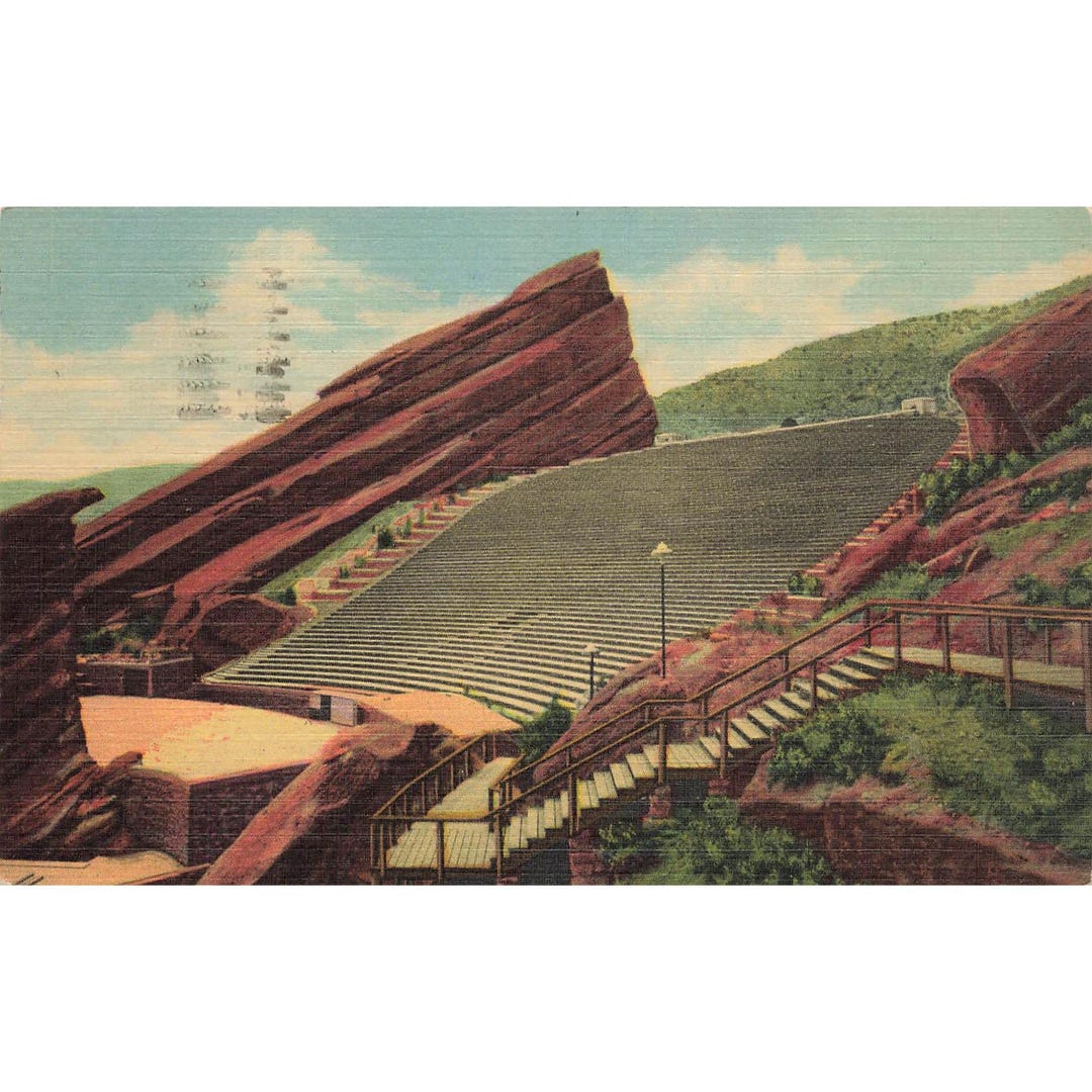 Postcard the Red Rocks Theatre Park of the Red Rocks in the Denver ...