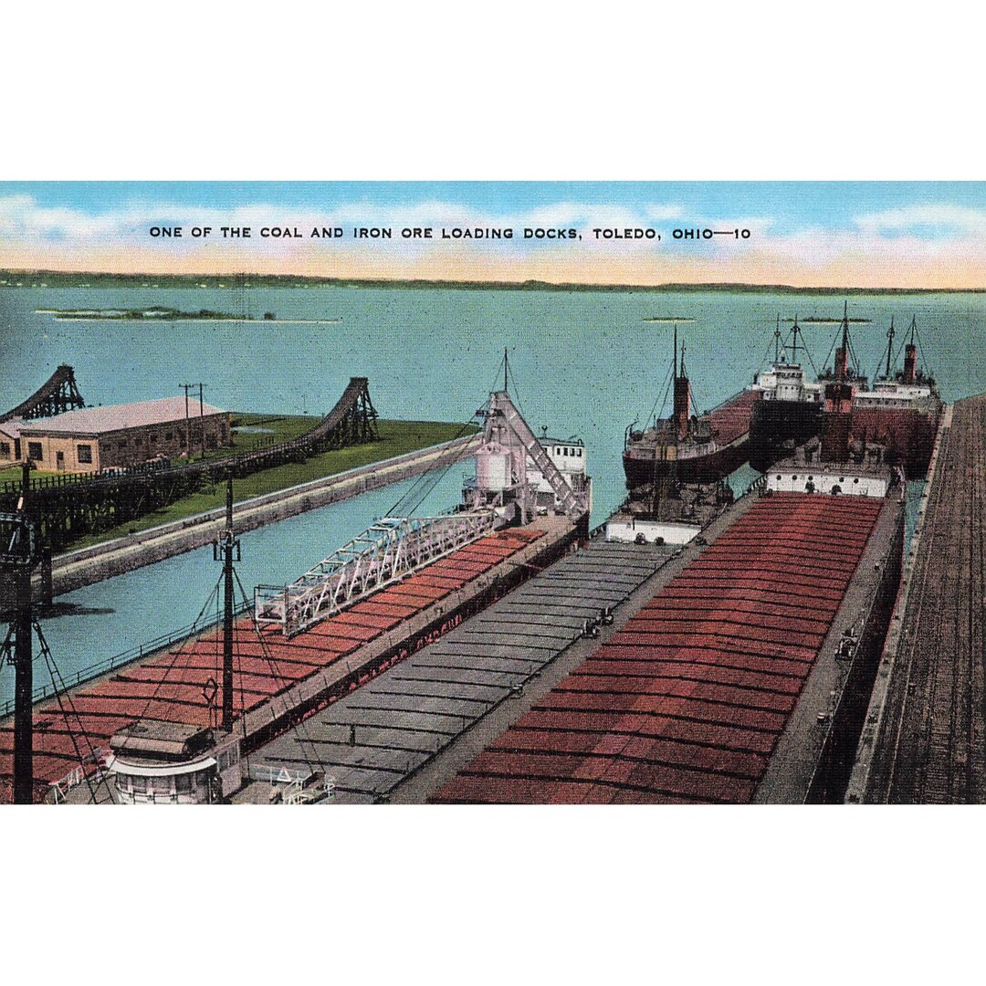 Postcard One of the Coal and Iron Ore Loading Docks, Toledo, Ohio 10 ...