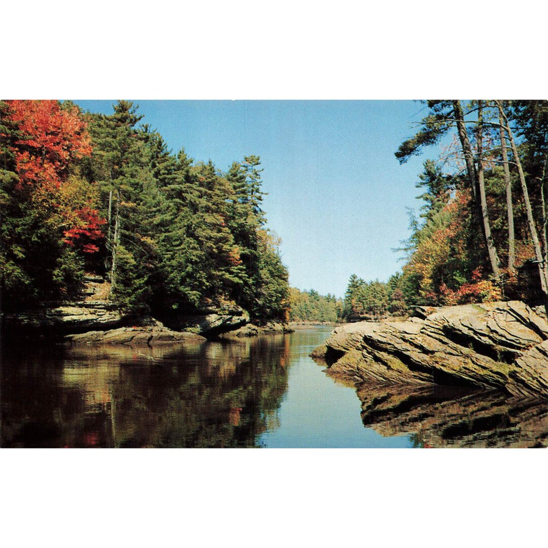 Postcard the Narrows, Upper Dells of the Wisconsin River Chrome 1939 ...