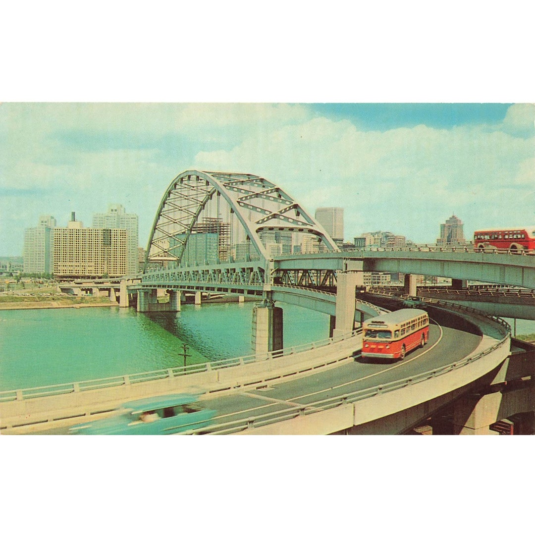 Postcard Fort Pitt Bridge Pittsburgh Pennsylvania Chrome - Etsy