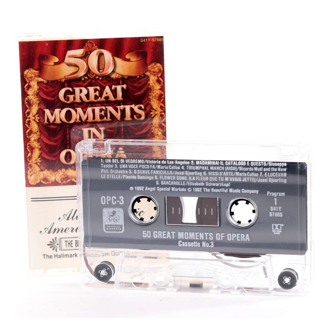 Cassette Tape Vintage 50 Greatest Moments in Opera 1992 Beautiful Music ...