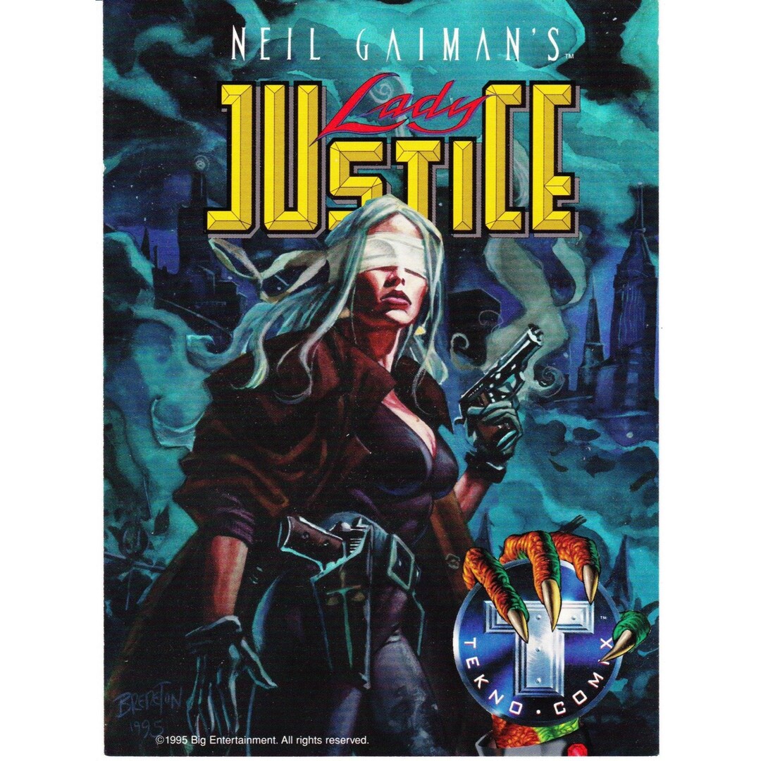 Neil Gaiman's Lady Justice Teknophage Promo Card 5x7 Tekno Comix 1995 ...