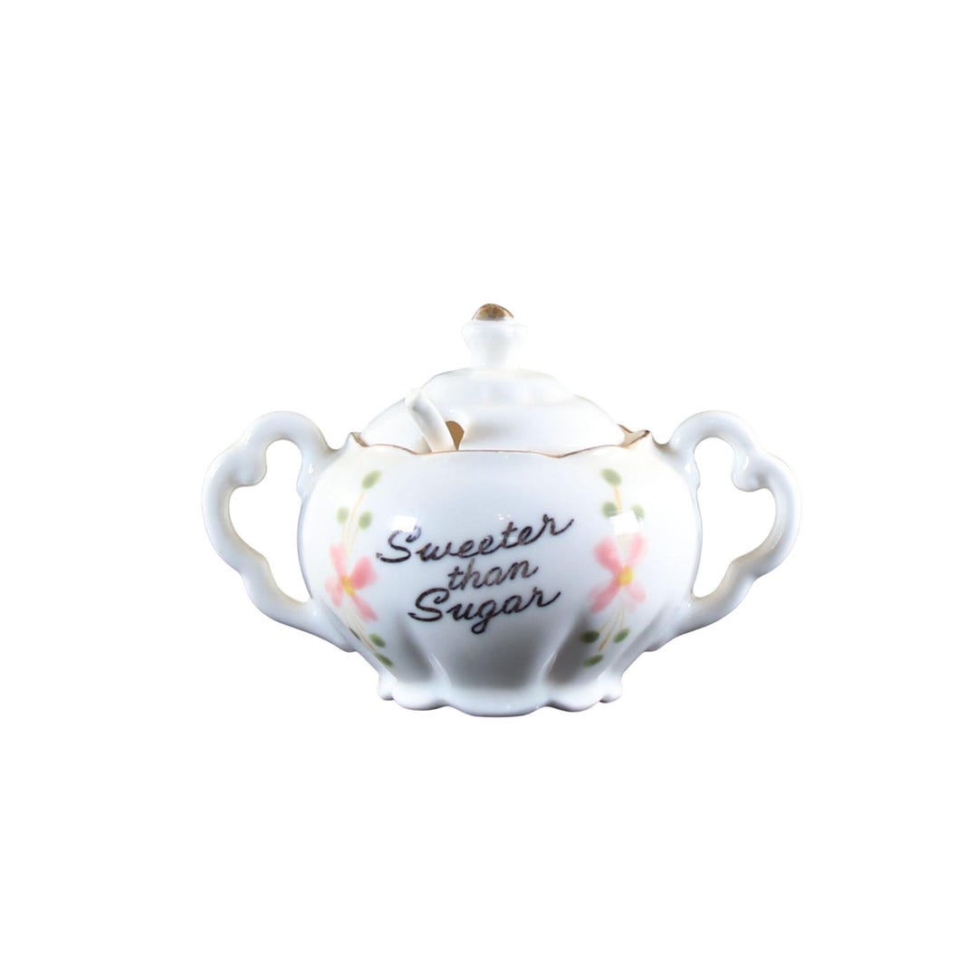 Saccharine Jar Sweeter Than Sugar Bone China With Lid & Spoon 1950s - Etsy