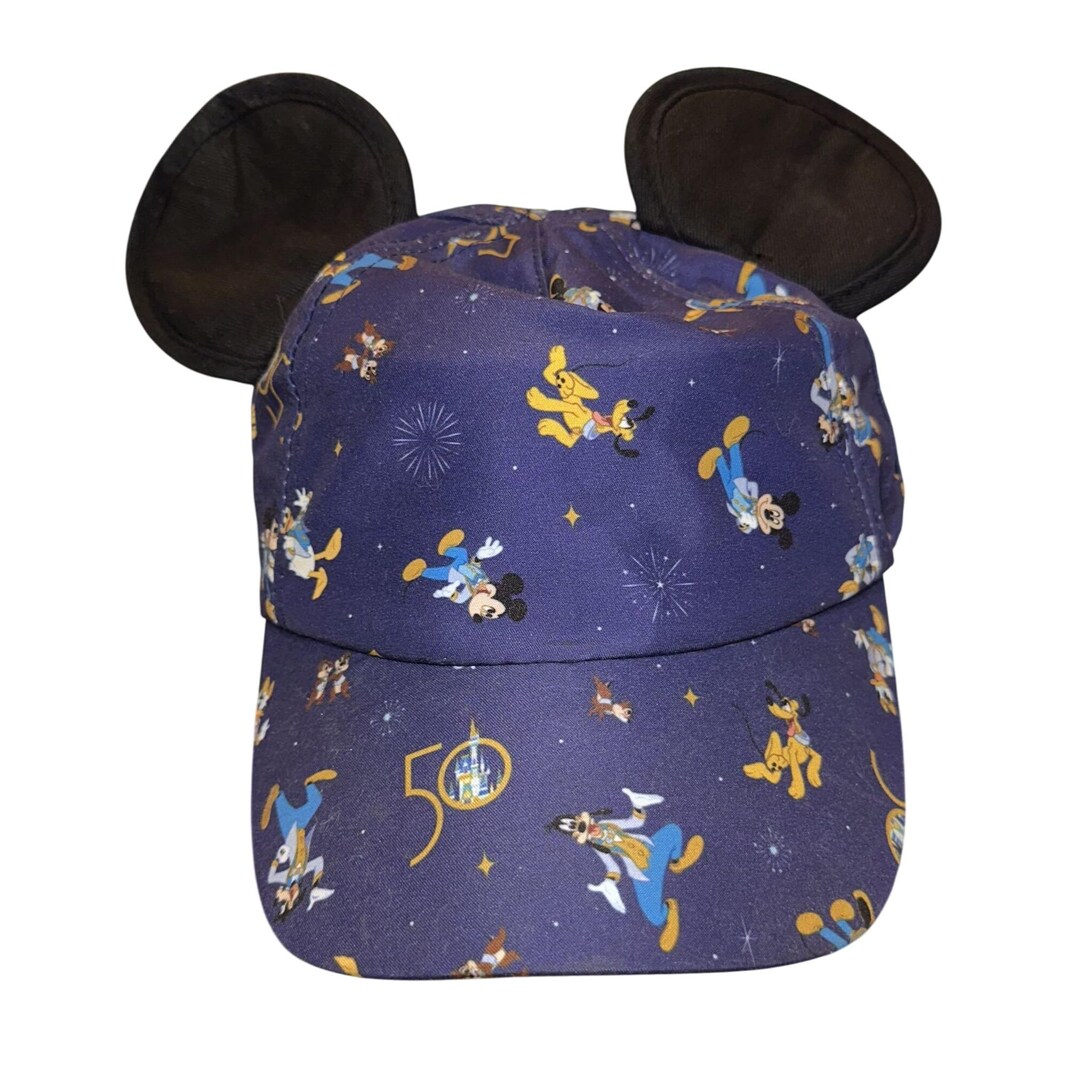 Vtg Disney Parks 50th Anniversary Mickey Mouse & Friends Ears Cap VGC ...