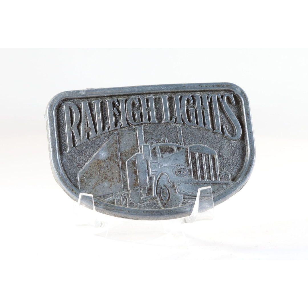 Belt Buckle Raleigh Lights Cigarettes Tobacco Trucking Solid Metal ...