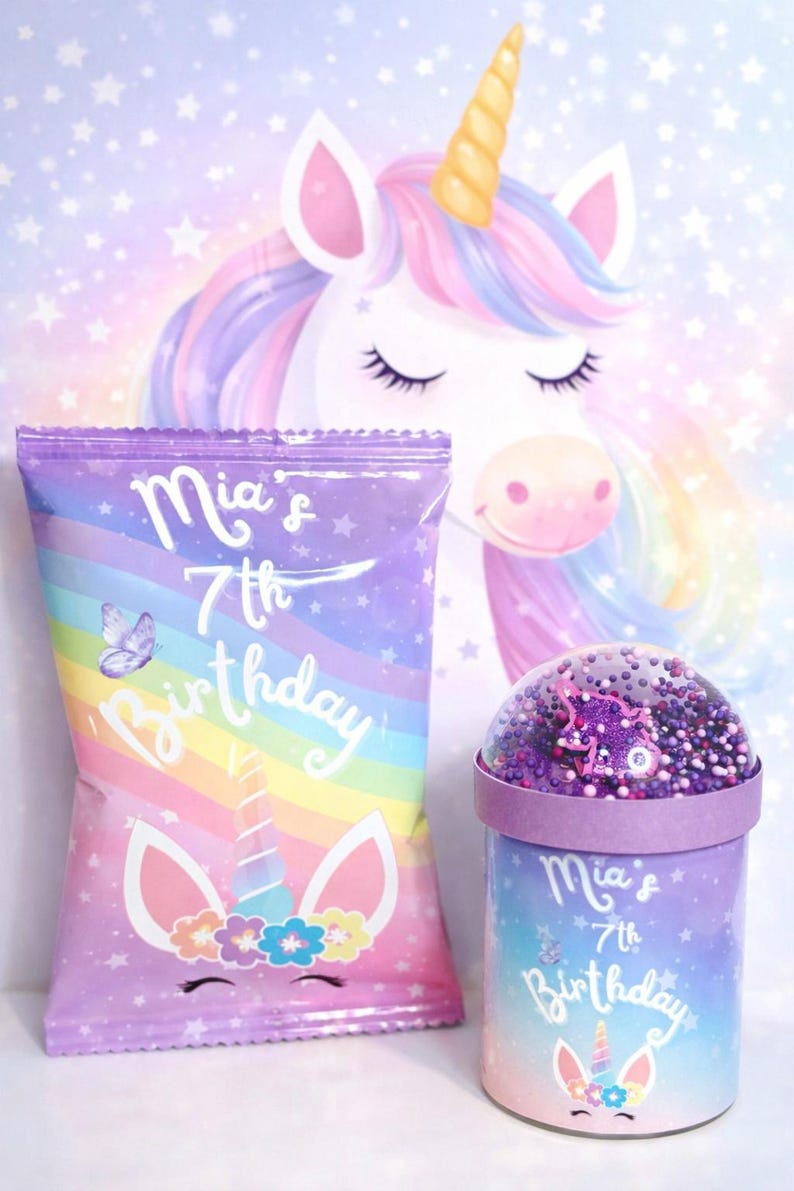Unicorn Custom Chip Bag Template Editable in Canva | Personalized ...