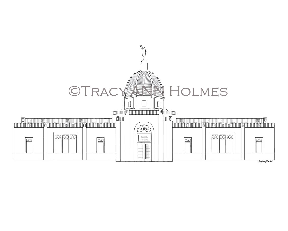 LDS Tucson Arizona Temple, Line Art - Etsy
