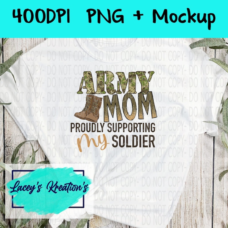 Proud Army Mom PNG and Mockup - Etsy