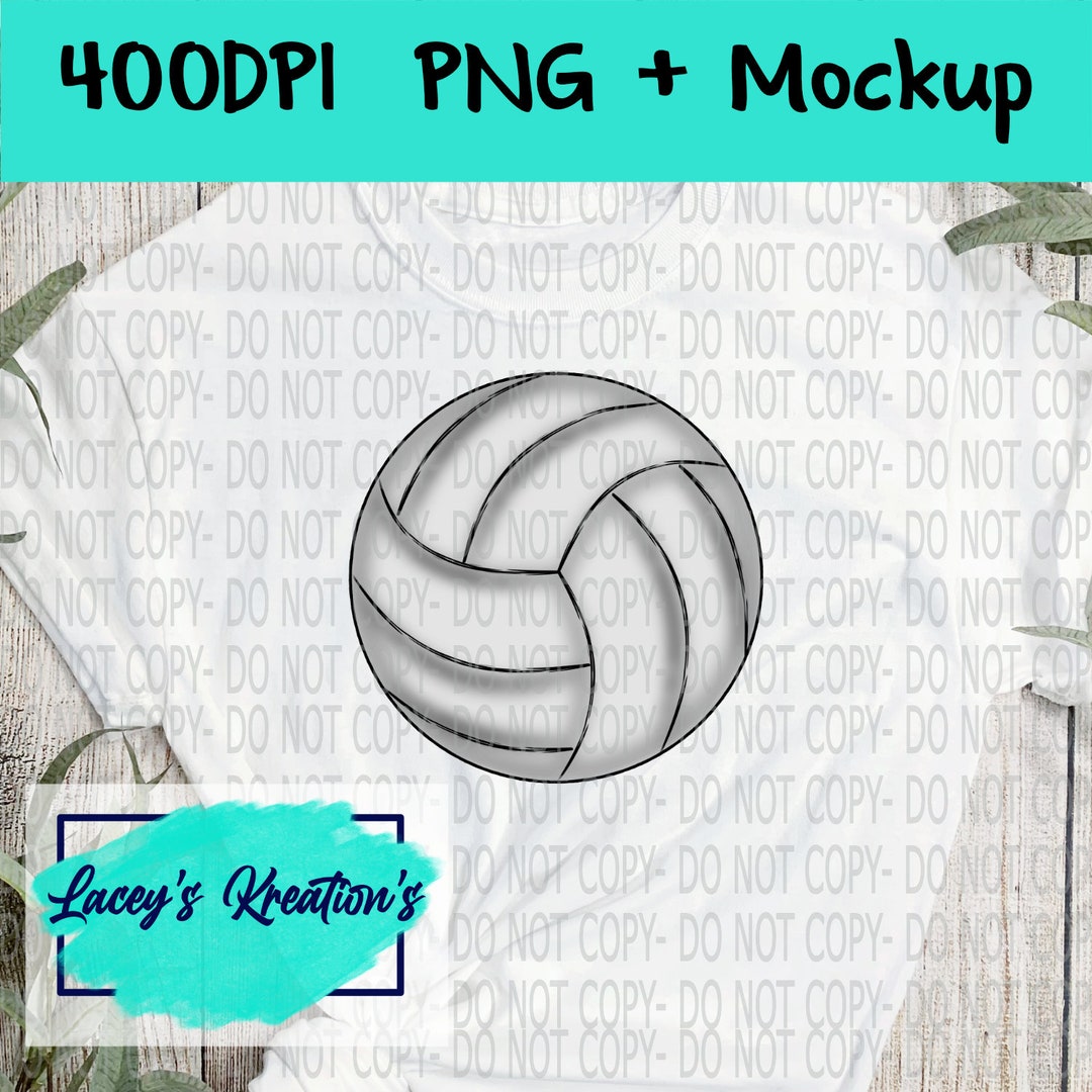Handdrawn Vector Art Volleyball PNG and Mockup - Etsy