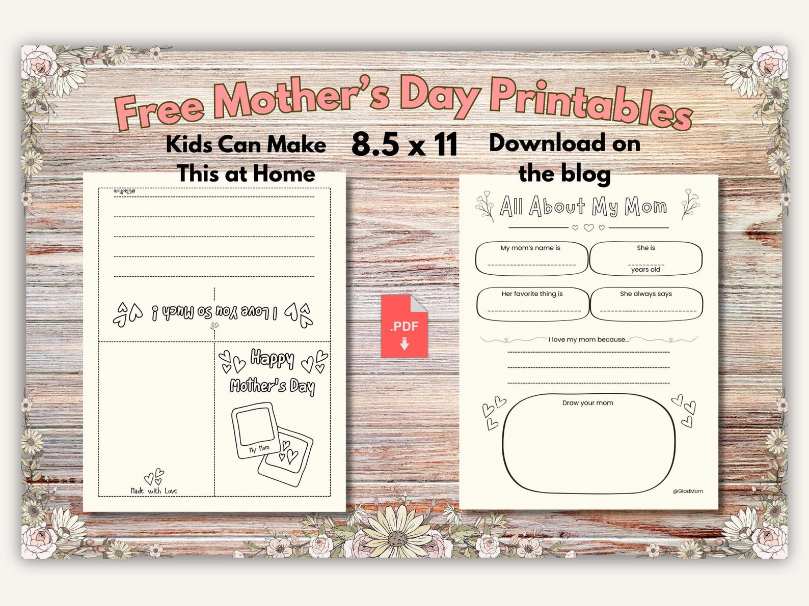 Mother's Day Printable Bundle | Kids All About Mom, Coupons, Cards ...
