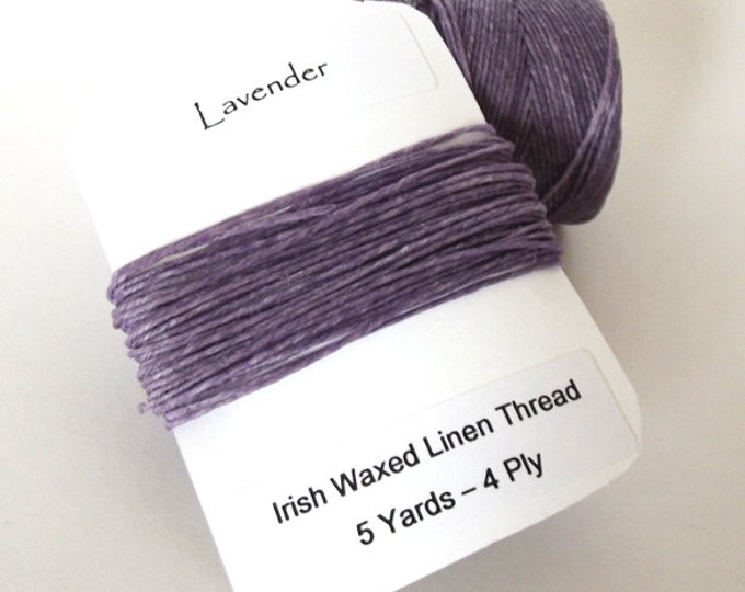 Irish Waxed Linen Thread Cord, Lavender, 4 Ply 5 Yards - Etsy