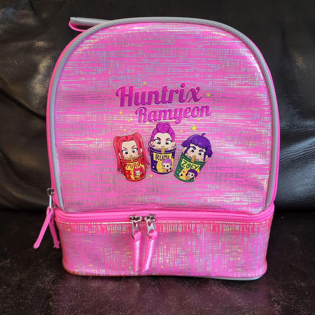 Huntrix Insulated Dual Compartment Lunch Bag Kpop Demon Hunters Pink ...