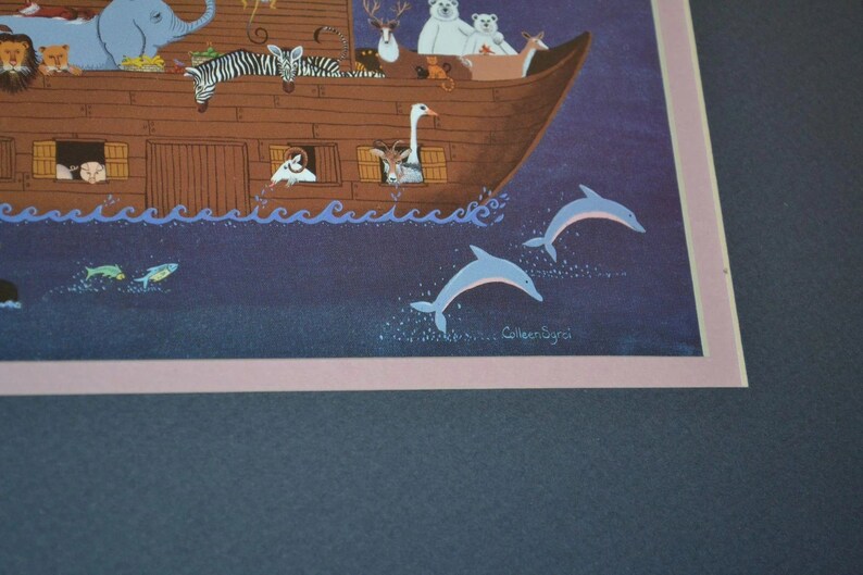 Colleen Sgroi Noah's Ark W/ Animals Religious Folk Art Print in Wood ...