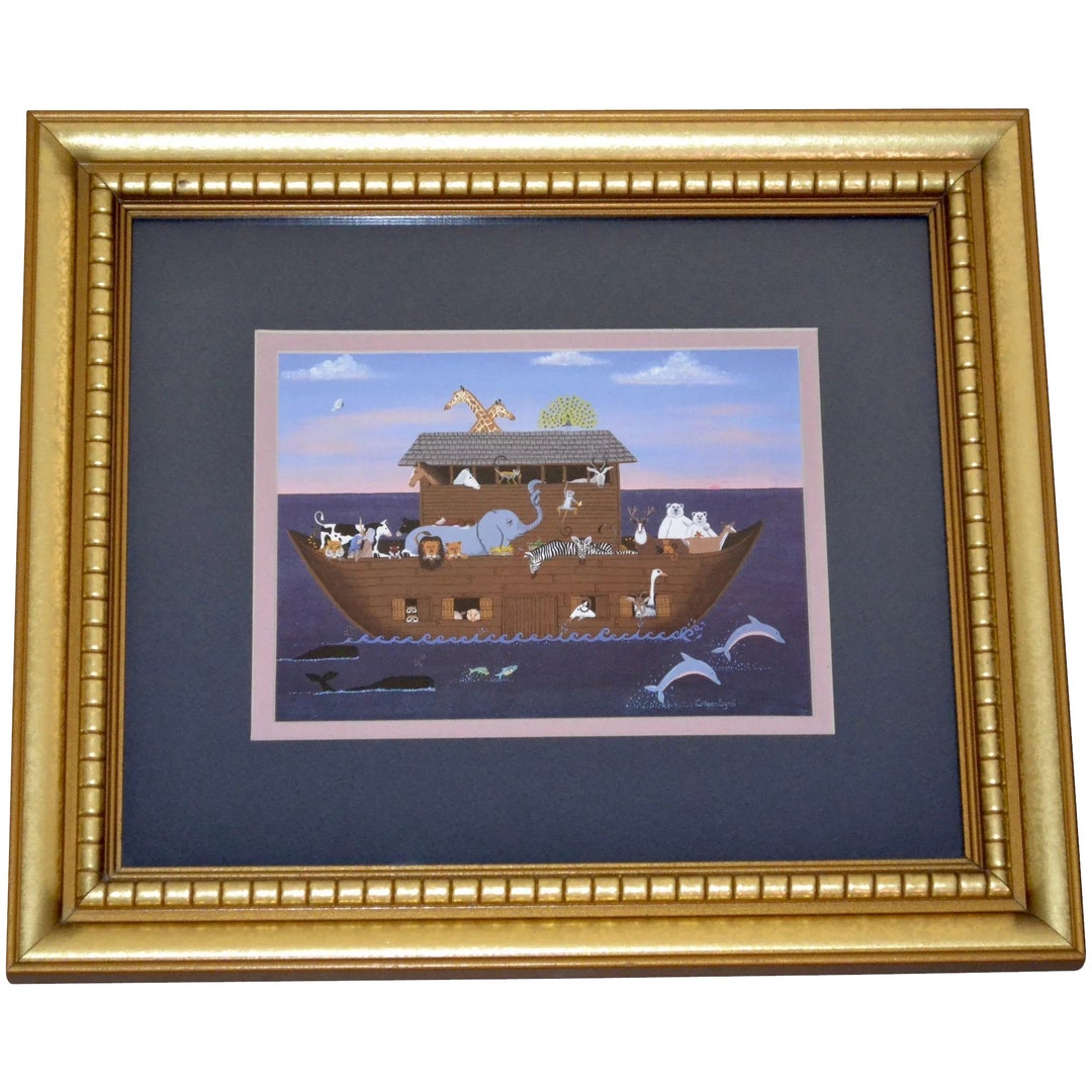 Colleen Sgroi Noah's Ark W/ Animals Religious Folk Art Print in Wood ...