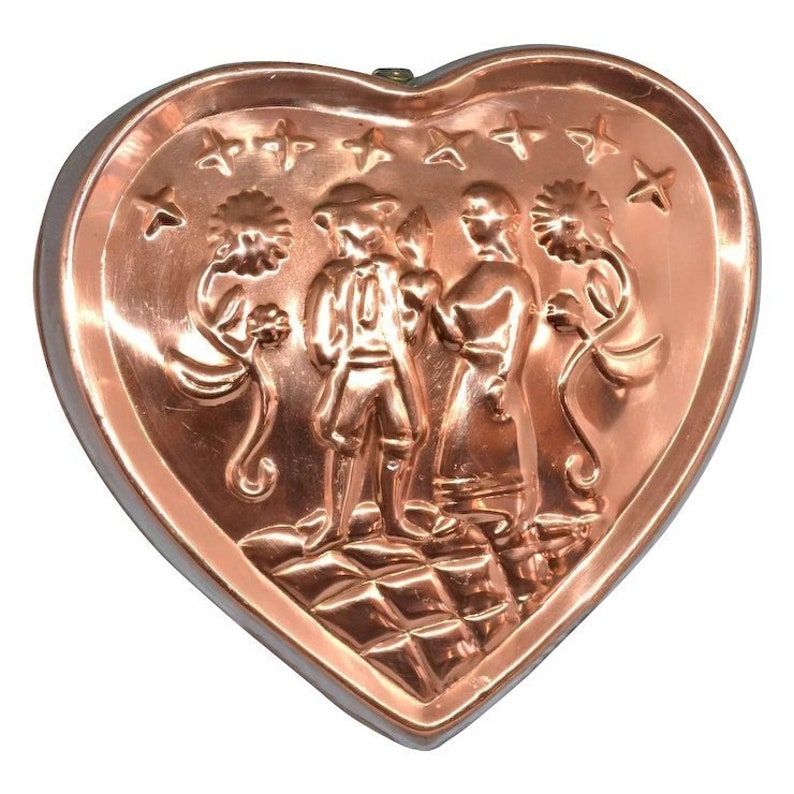 Benjamin & Medwin Solid Copper Colonial Heart Gelatin Mold Cake Pan ...