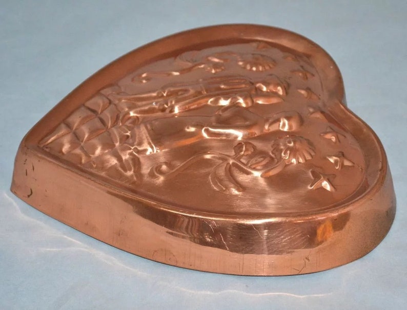 Benjamin & Medwin Solid Copper Colonial Heart Gelatin Mold Cake Pan ...