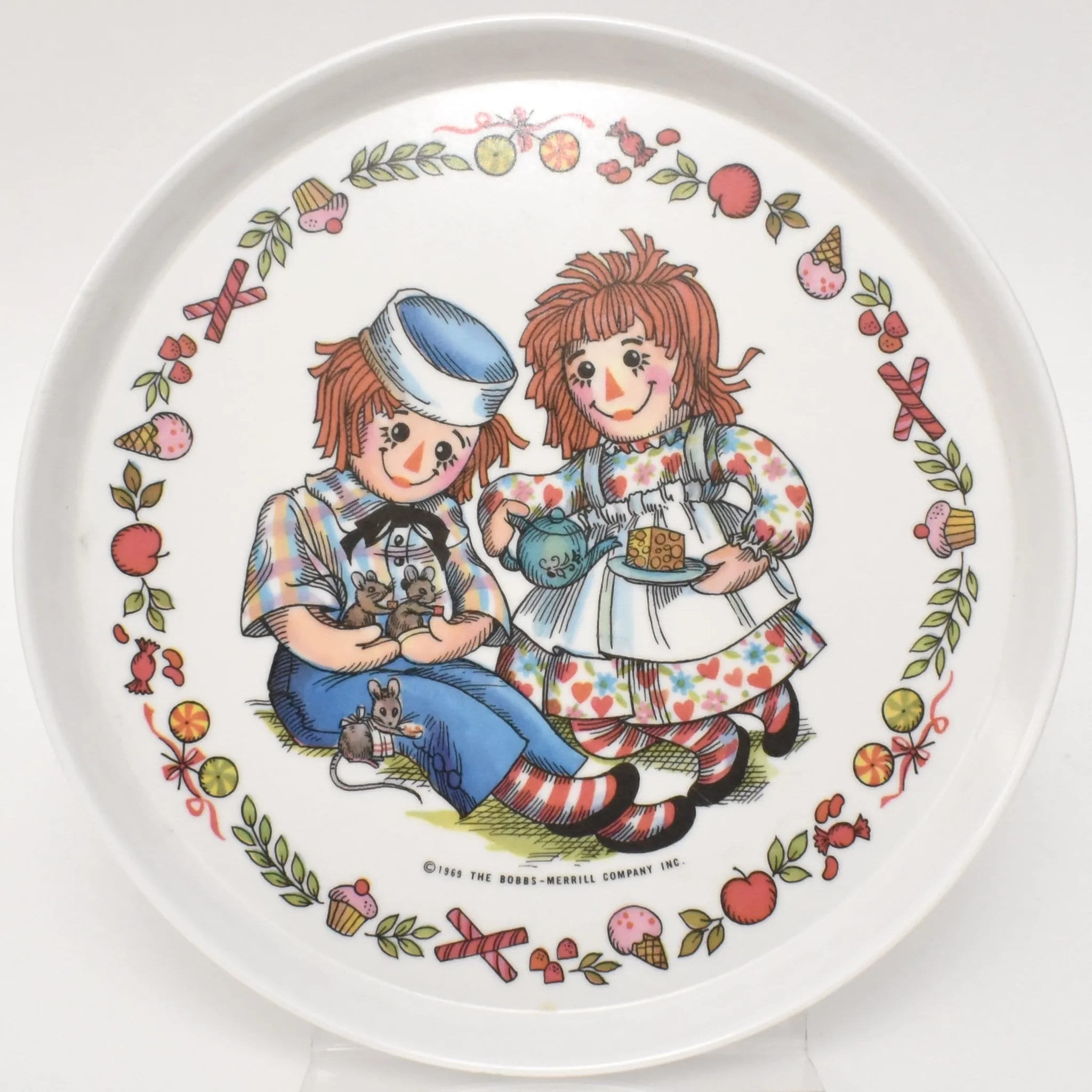 Vintage Oneida Deluxe Raggedy Ann & Andy Tea Time Sweets Melamine Plate ...