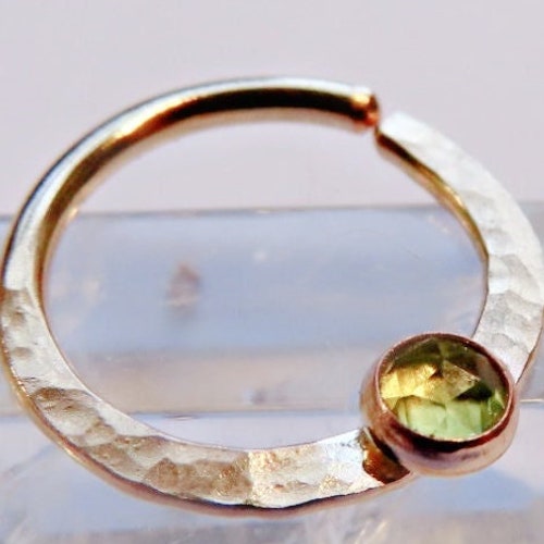 Peridot Daith Ring Gold Filled Cartilage Ring 8mm Gold Daith | Etsy