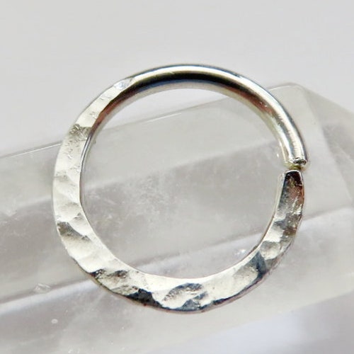 Sterling Silver Daith Ring Hammered 8mm Silver Daith Ring | Etsy