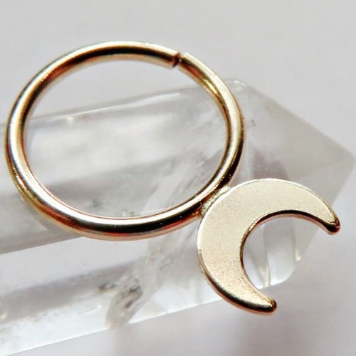 Moon Phases Septum Ring 16 18 or 20 Gauge Sterling Silver - Etsy